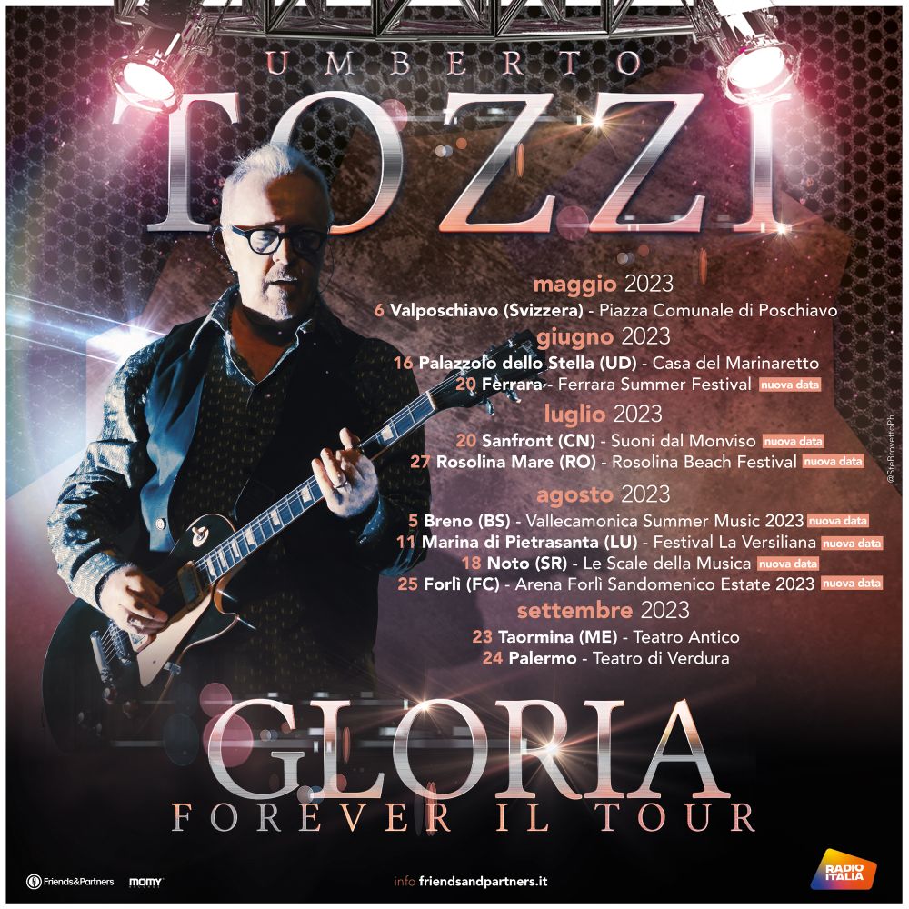 Umberto Tozzi: dopo il successo del tour all’estero, torna in Italia con “Gloria Forever”